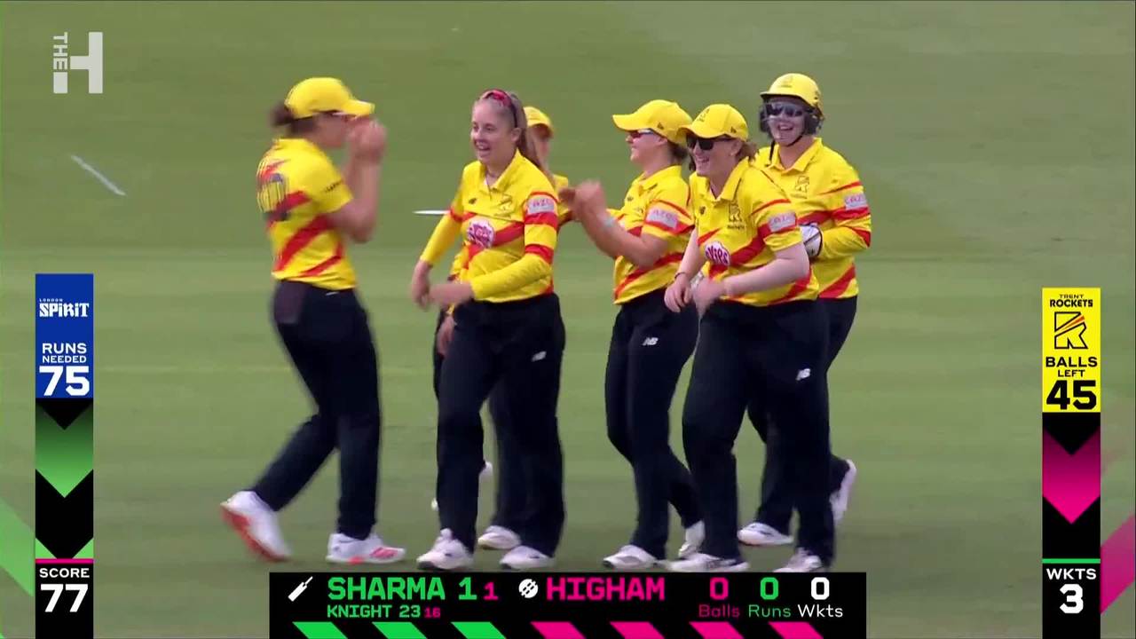 Lucy Higham takes a wicket with her first ball!