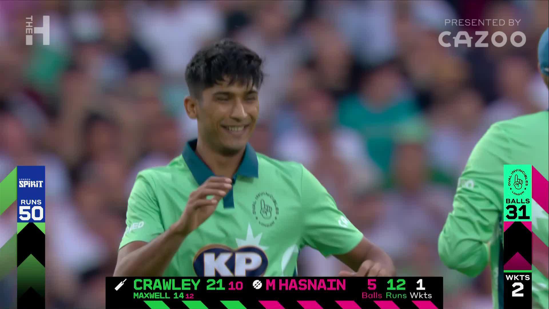 Mohammad Hasnain's takes two wickets in two balls!