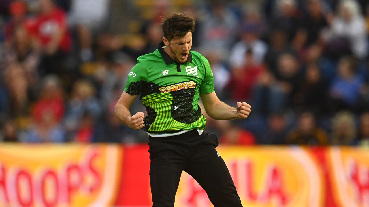 George Garton takes three wickets in seven balls!