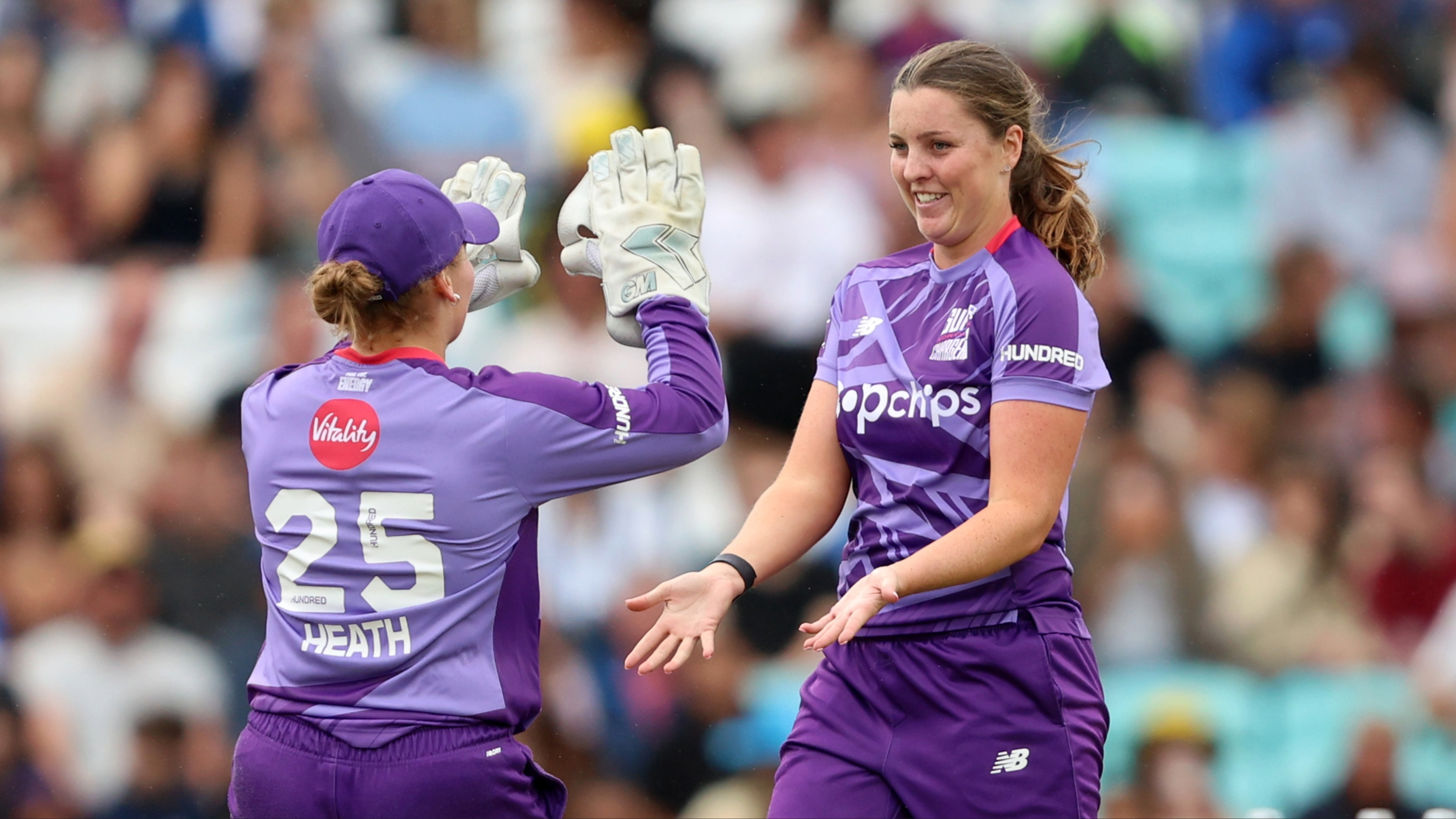 Grace Ballinger brilliantly bowls Grace Harris